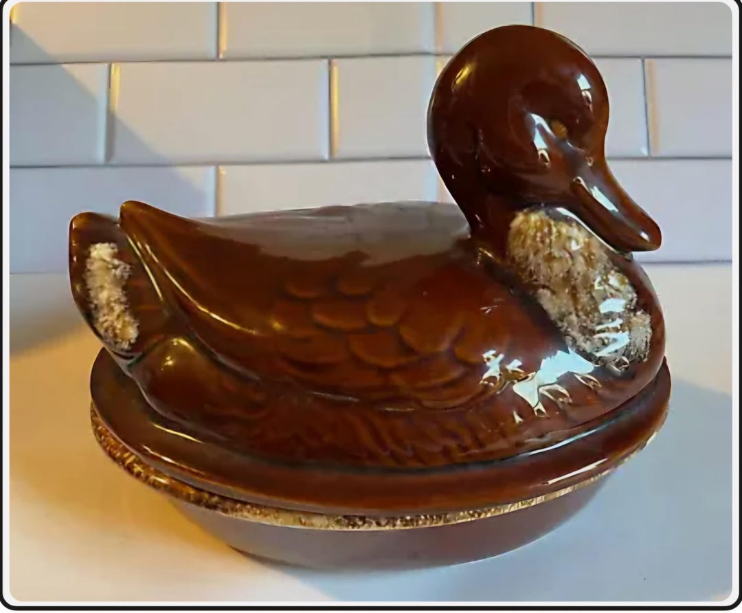 Vintage Hull Pottery Duck-shaped Casserole Dish, Likely From the 1950s ...