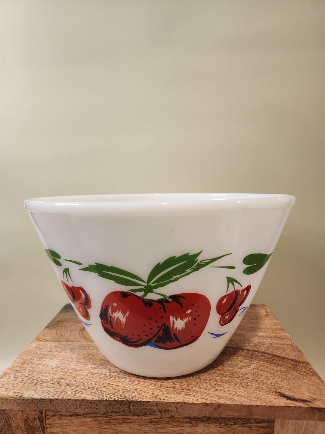 Fire King "apples & Cherries" Mixing Bowl, Produced by Anchor Hocking ...