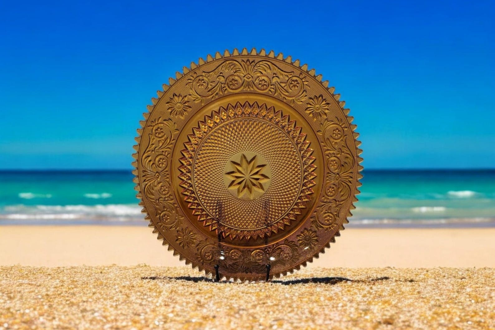 Vintage Duncan & Miller Tiara Early American Sandwich Plate "amber" - Etsy