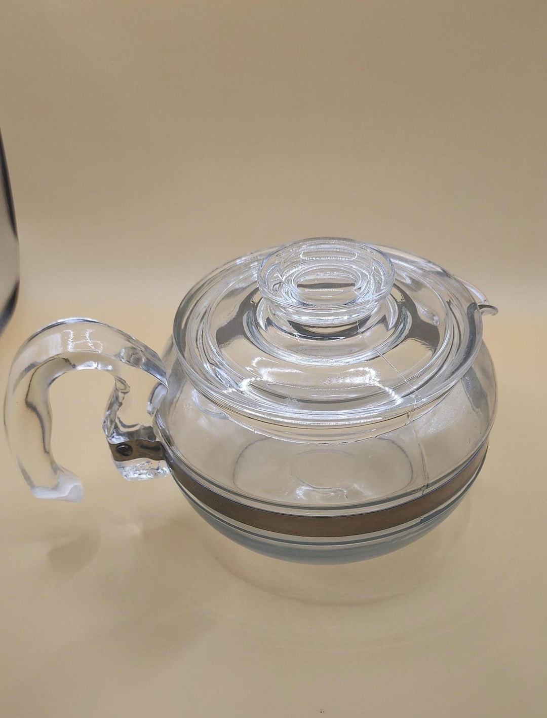 PYREX Flameware 6 Cup Glass Tea Pot Teapot 8446B Vintage Carafe Retro ...