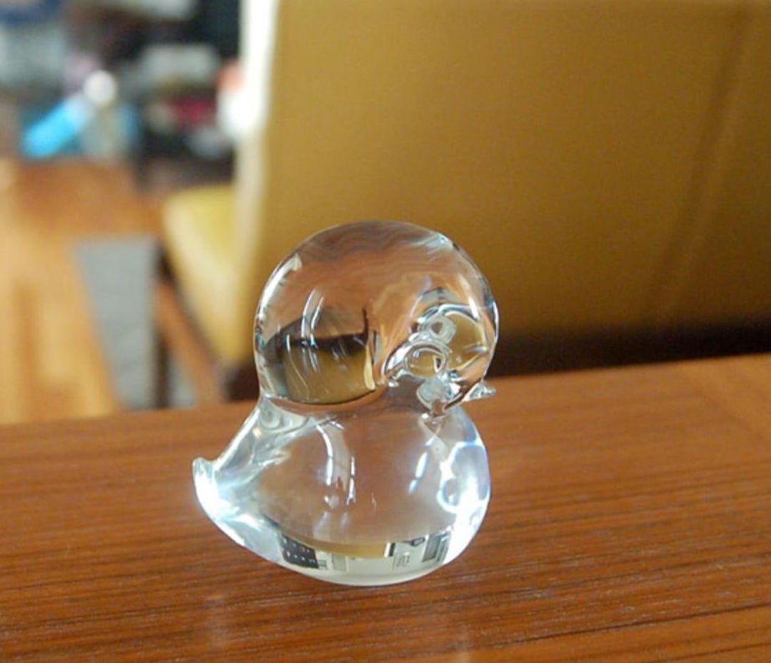 Vintage MCM FM Konstglas Ronneby Sweden Clear Glass Bird Paperweight ...