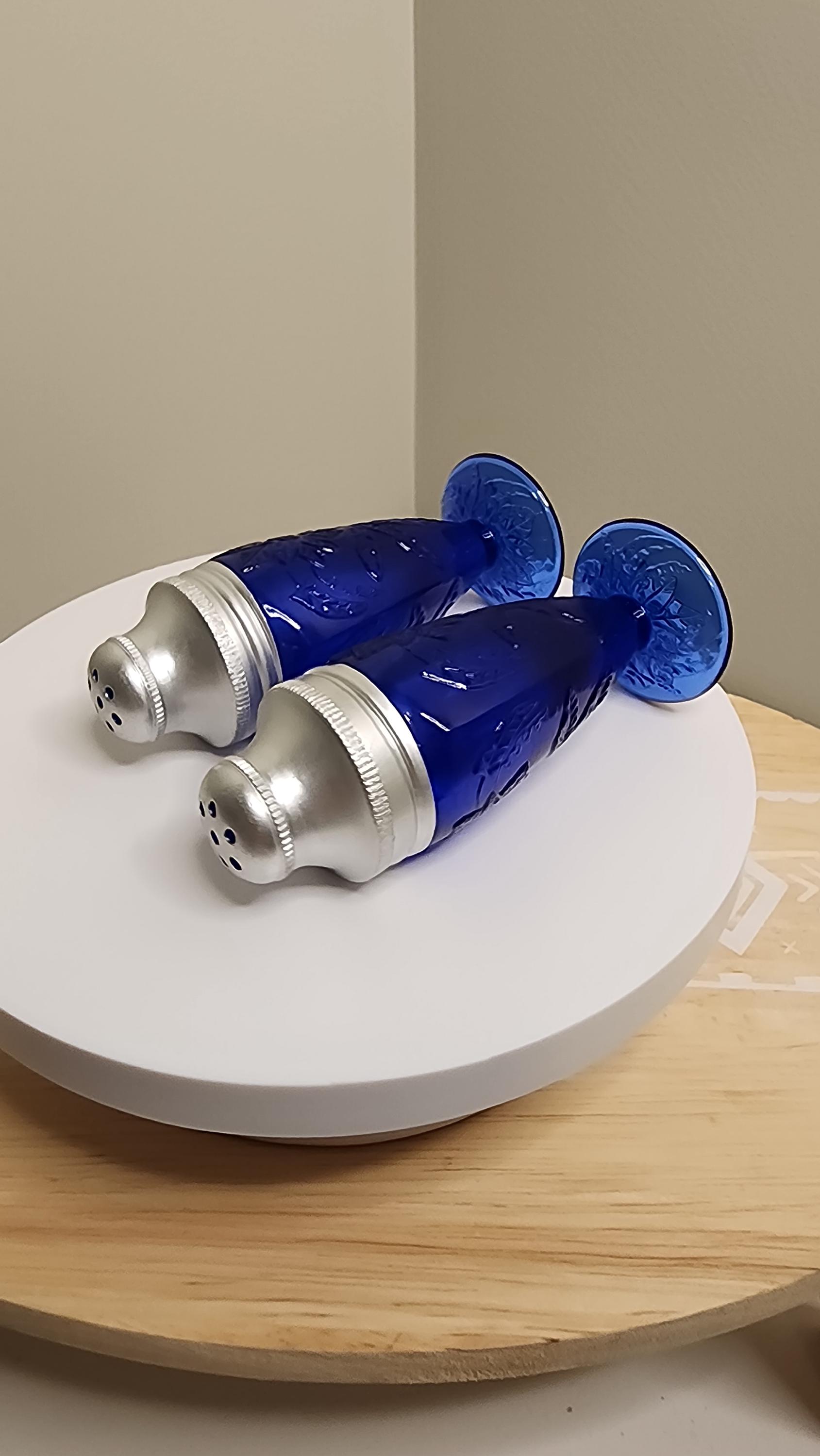 Glass Blue Pottery & Glass Salt Pepper Shakers Shakers - Etsy