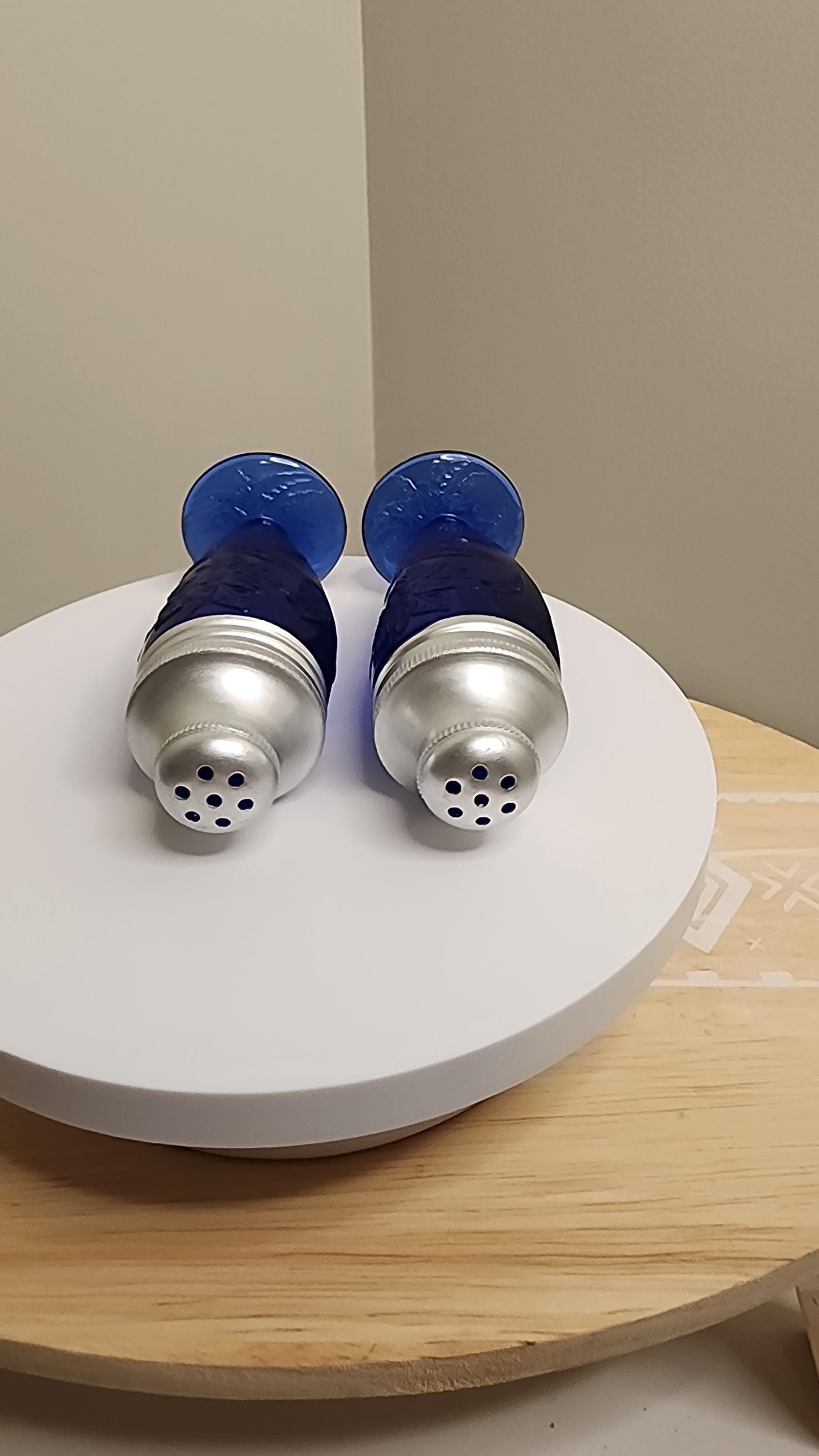 Glass Blue Pottery & Glass Salt Pepper Shakers Shakers - Etsy