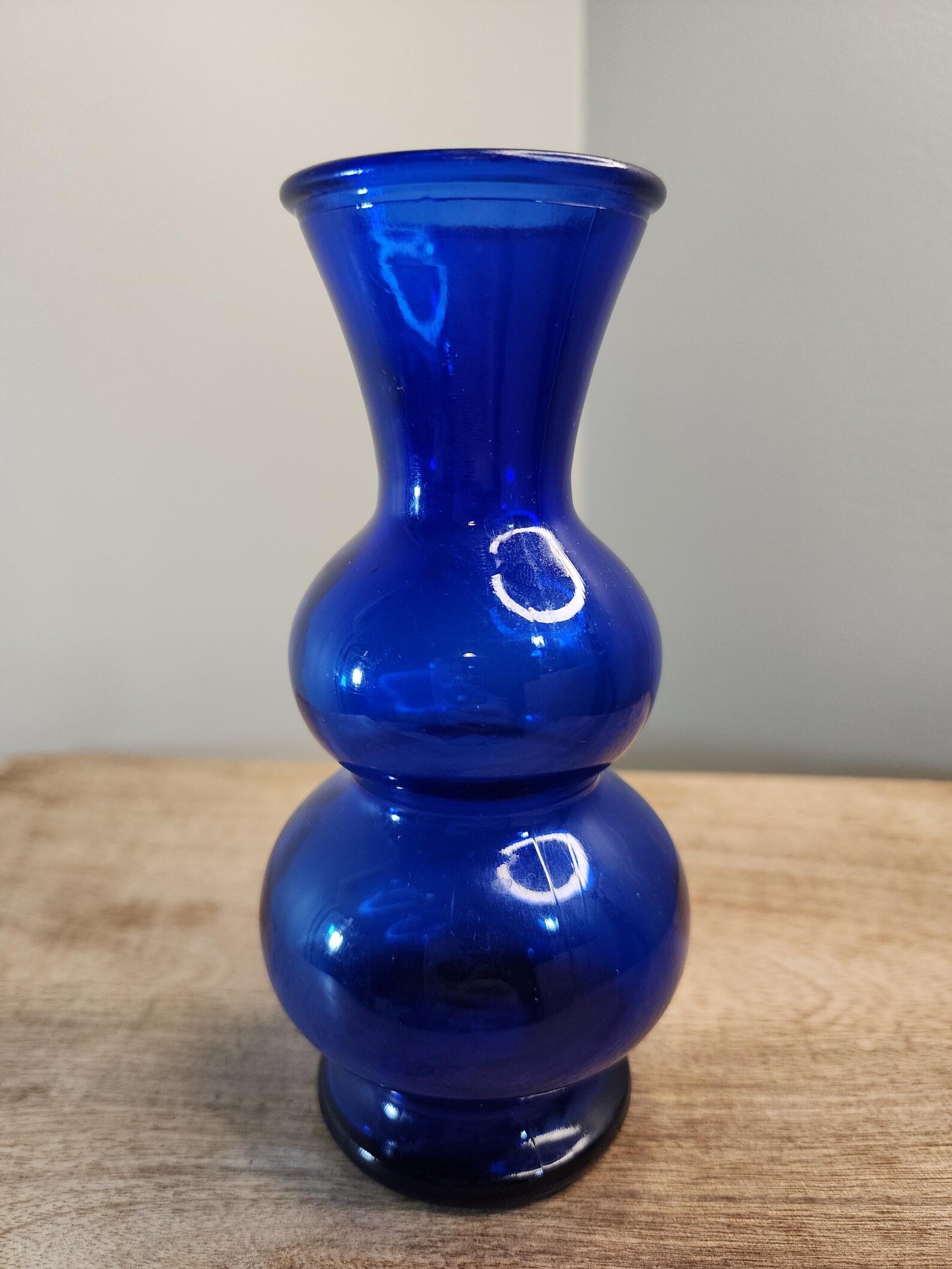 Vintage Cobalt Blue Double Bubble Glass Vase - Etsy