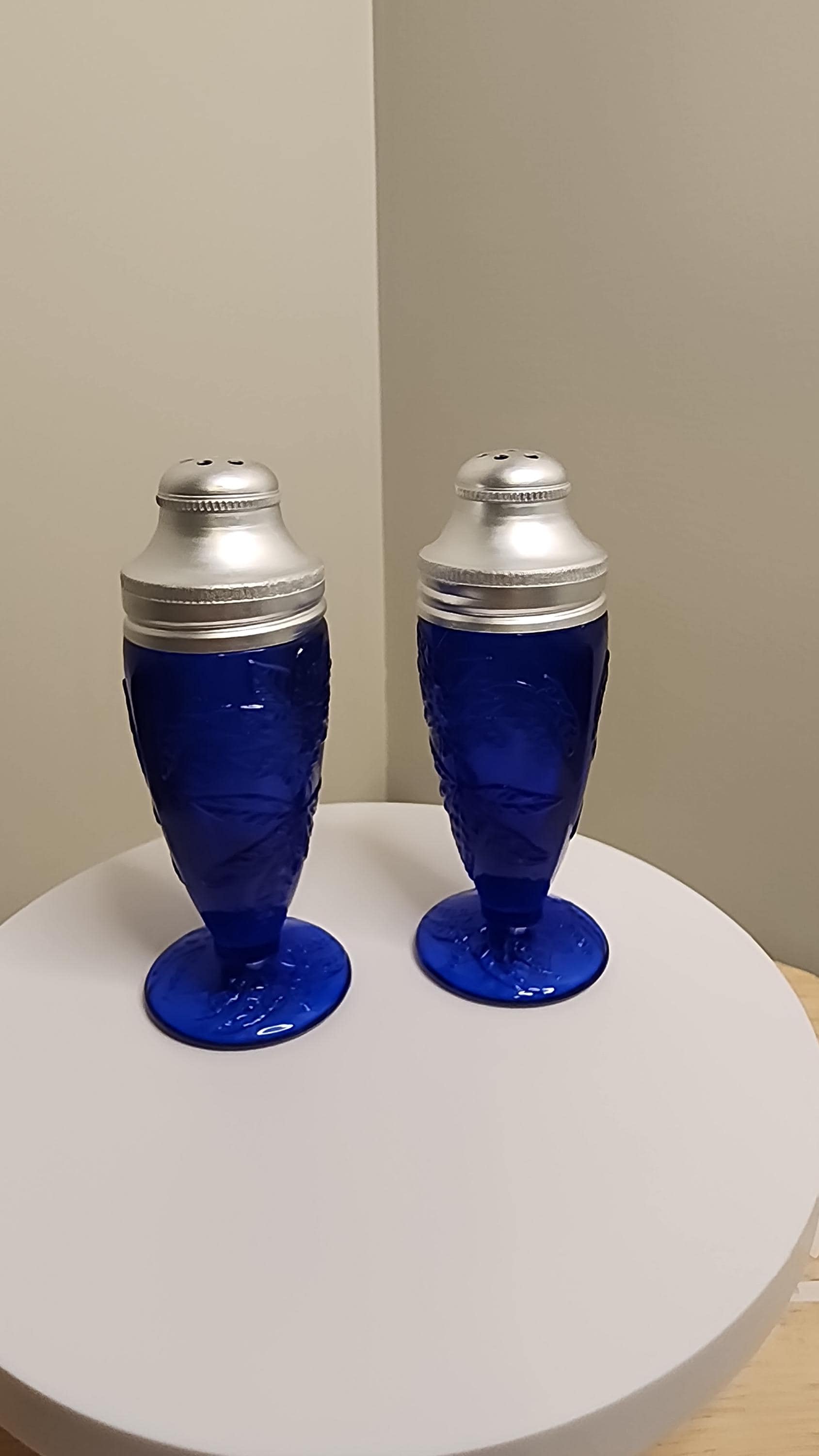 Glass Blue Pottery & Glass Salt Pepper Shakers Shakers - Etsy