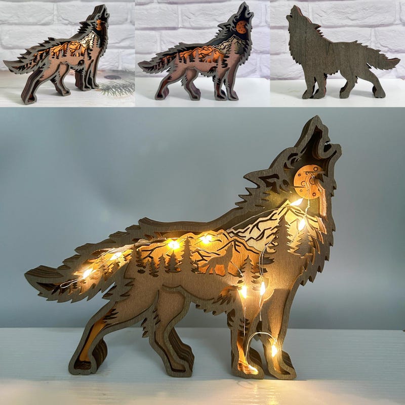 3d Wolf Night Light - Etsy