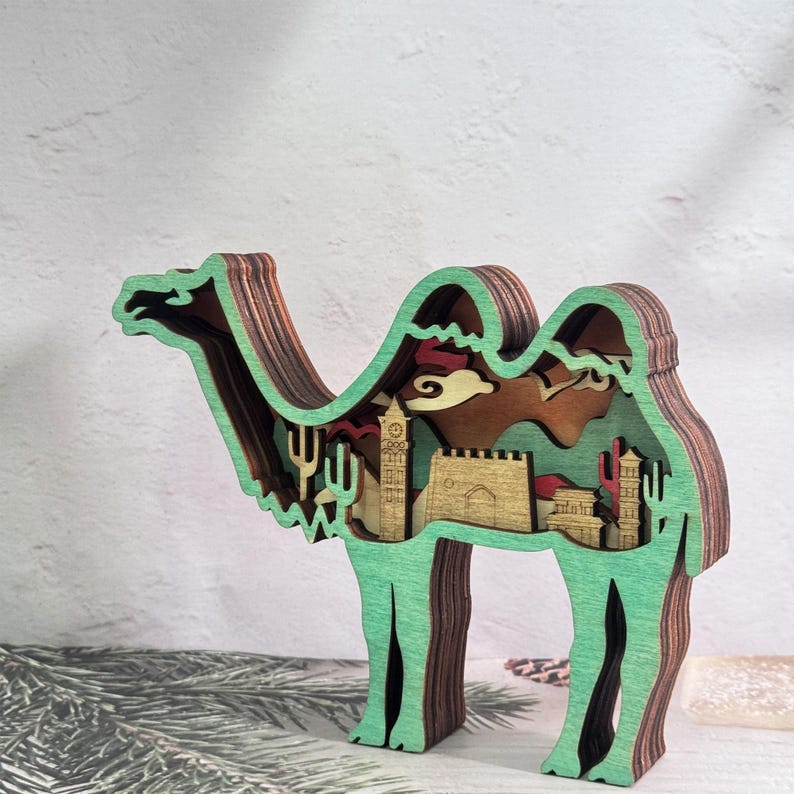 Custom 3D Camel Wooden Lights,wooden Camel,wooden Carvings,wooden ...