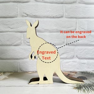 3D Wooden Kangaroo Desk Decor With Lights,wooden Wild Animal Craft ...