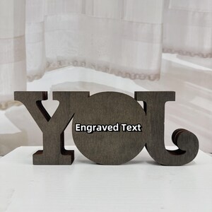 3D Carved Wooden JOY Letter Ornaments,wooden JOY Sign Lamp, JOY Desk ...