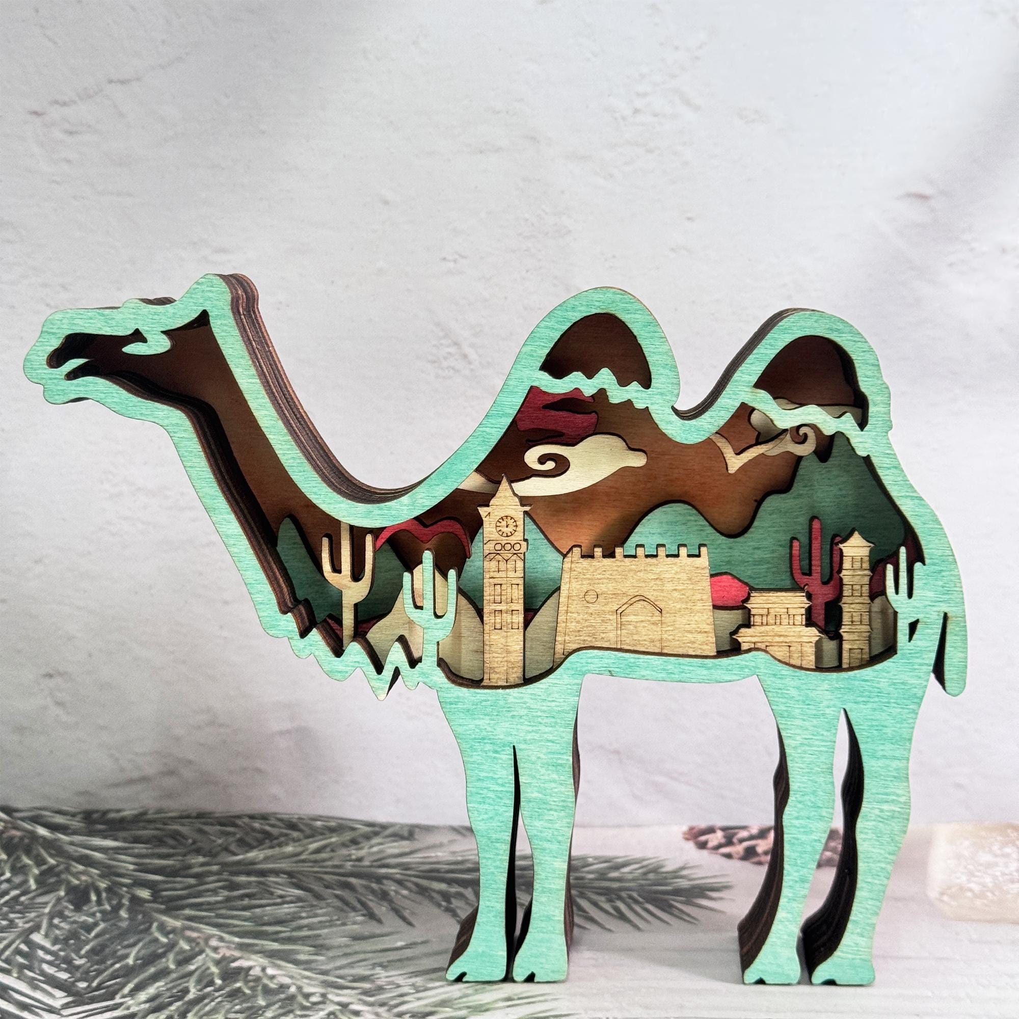 Custom 3D Camel Wooden Lights,wooden Camel,wooden Carvings,wooden ...