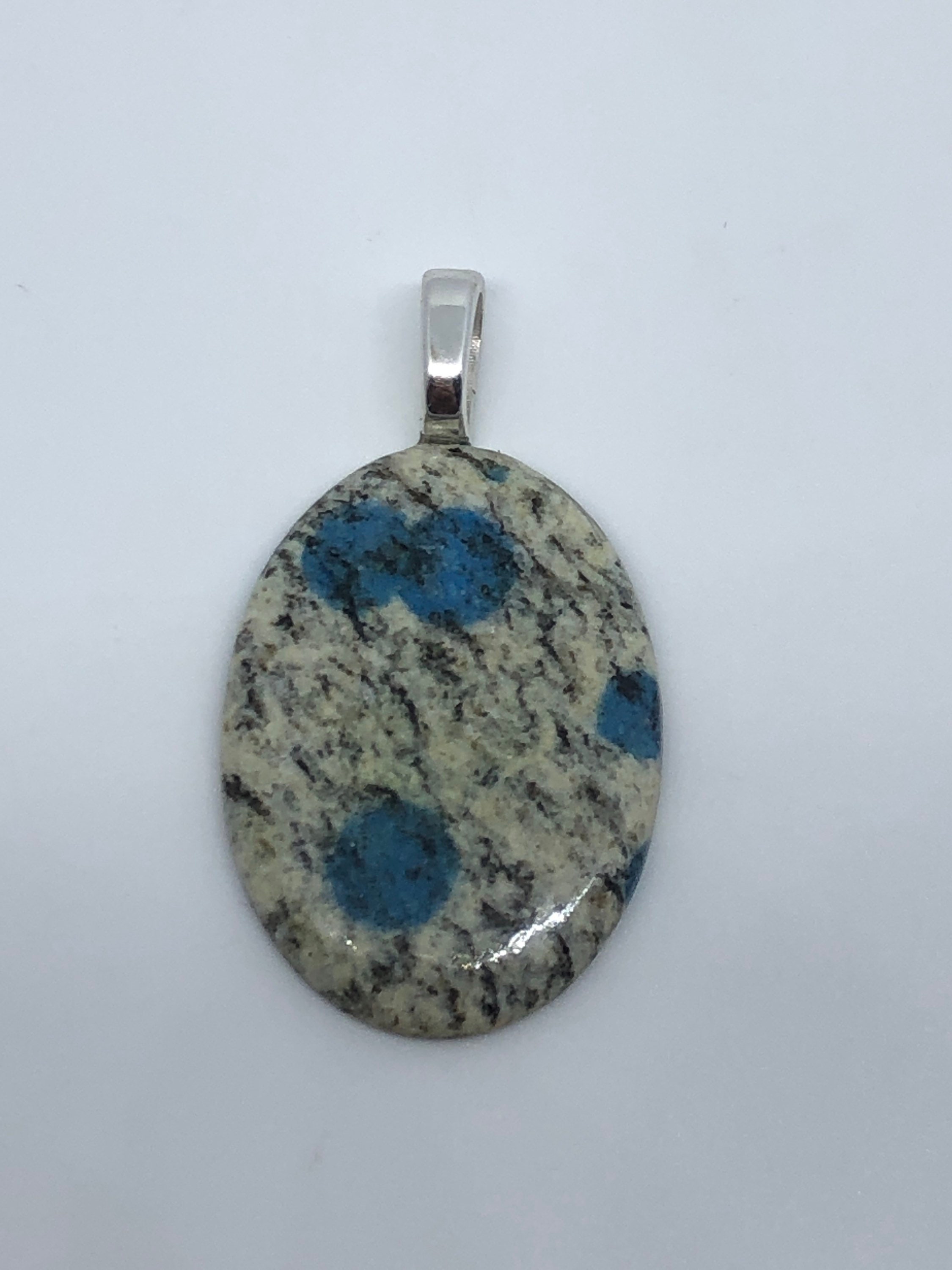Rare and Unique K2 Stone Azurite in Granite Pendant With Glue on SS ...