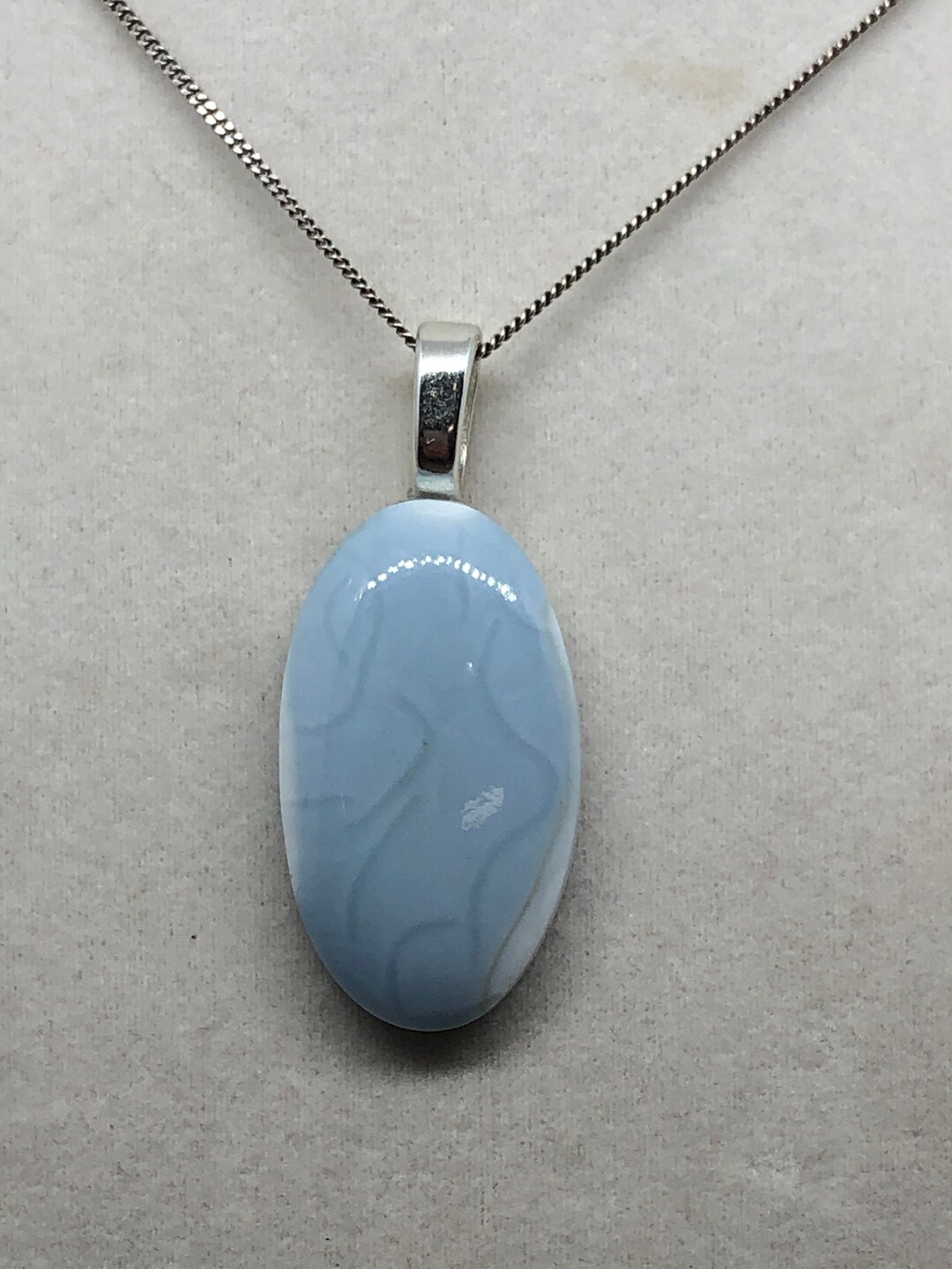 Light Blue African Blue Opal on Sterling Silver Glue on Bail Pendant - Etsy
