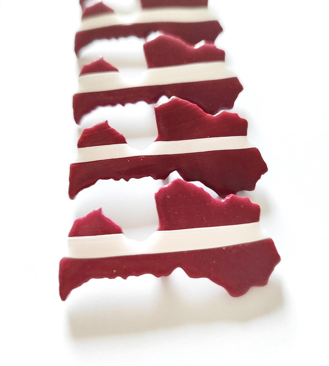 Latvian Flag Pin, Handmade Polymerclay Jewelry, Red White Red Patriotic ...