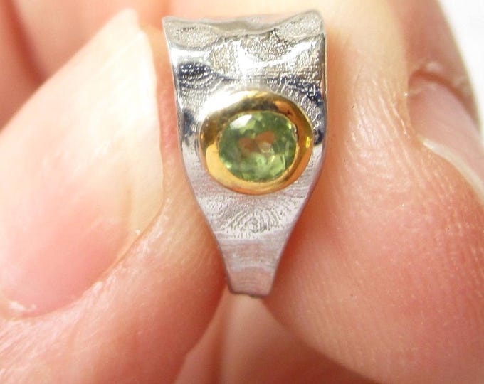 Sterling Silver 18k Gold Pinch Bail, Peridot Gemstone, Large Hole ...