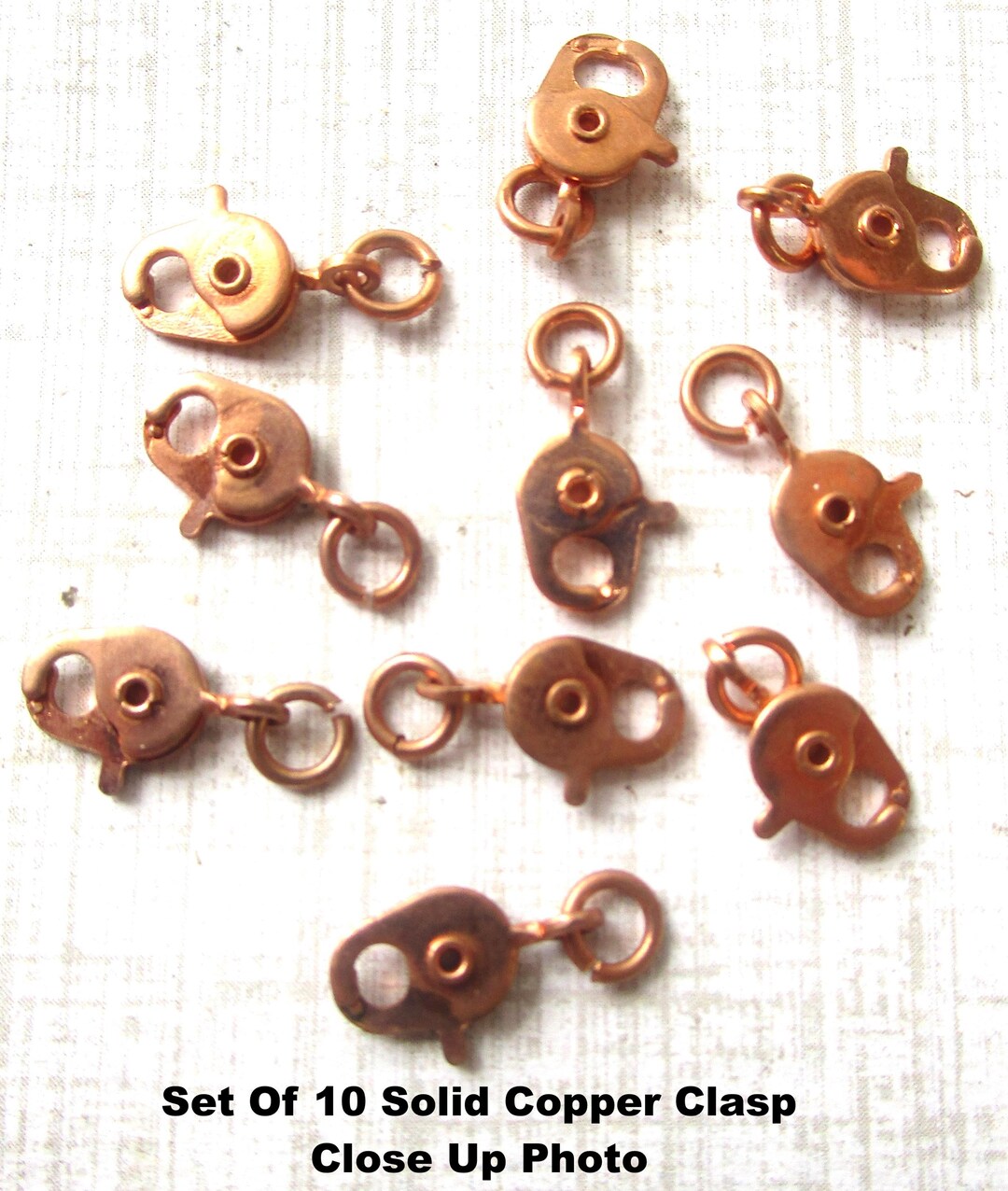 Solid Copper Lobster Claw Clasps Set of 10: Jewelry Findings, Bracelet ...