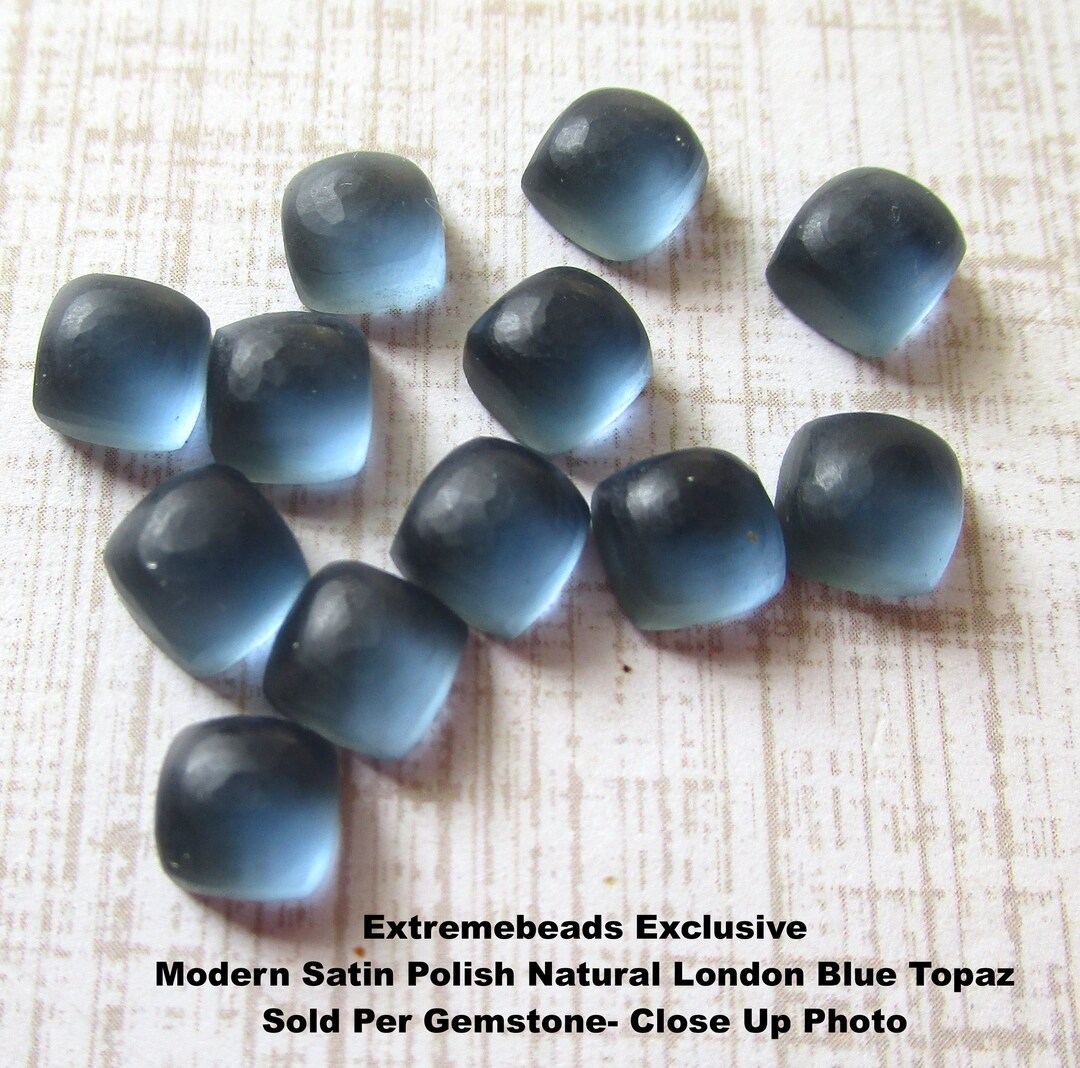 Natural London Blue Topaz Gemstone Cabochon, 6mm Square Cabochon ...