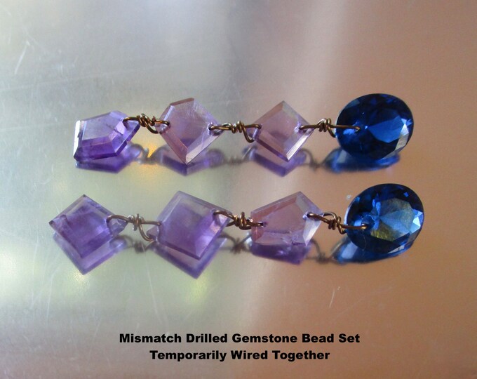 Mismatch Pair Briolette Bead Lot, Natural Amethyst Drilled Gemstones ...