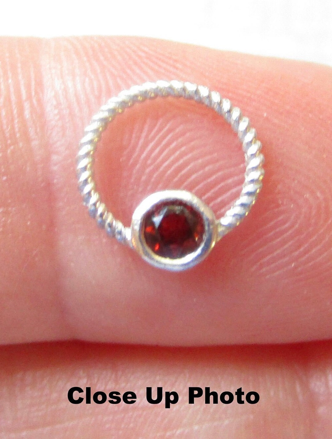 Karma Circle Braided Sterling Silver Charm, Garnet Gemstone, TINY Round ...
