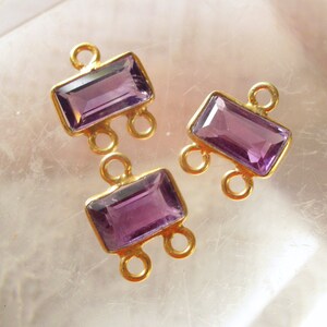 Natural Amethyst Double Drop Loop Spacer Link Connector, 18k Gold ...