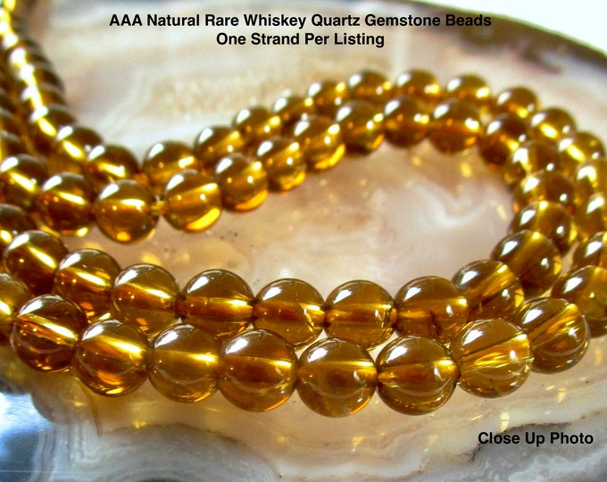 AAA Rare Natural Whiskey Quartz Round Beads, 5mm Round Beads, Cognac ...