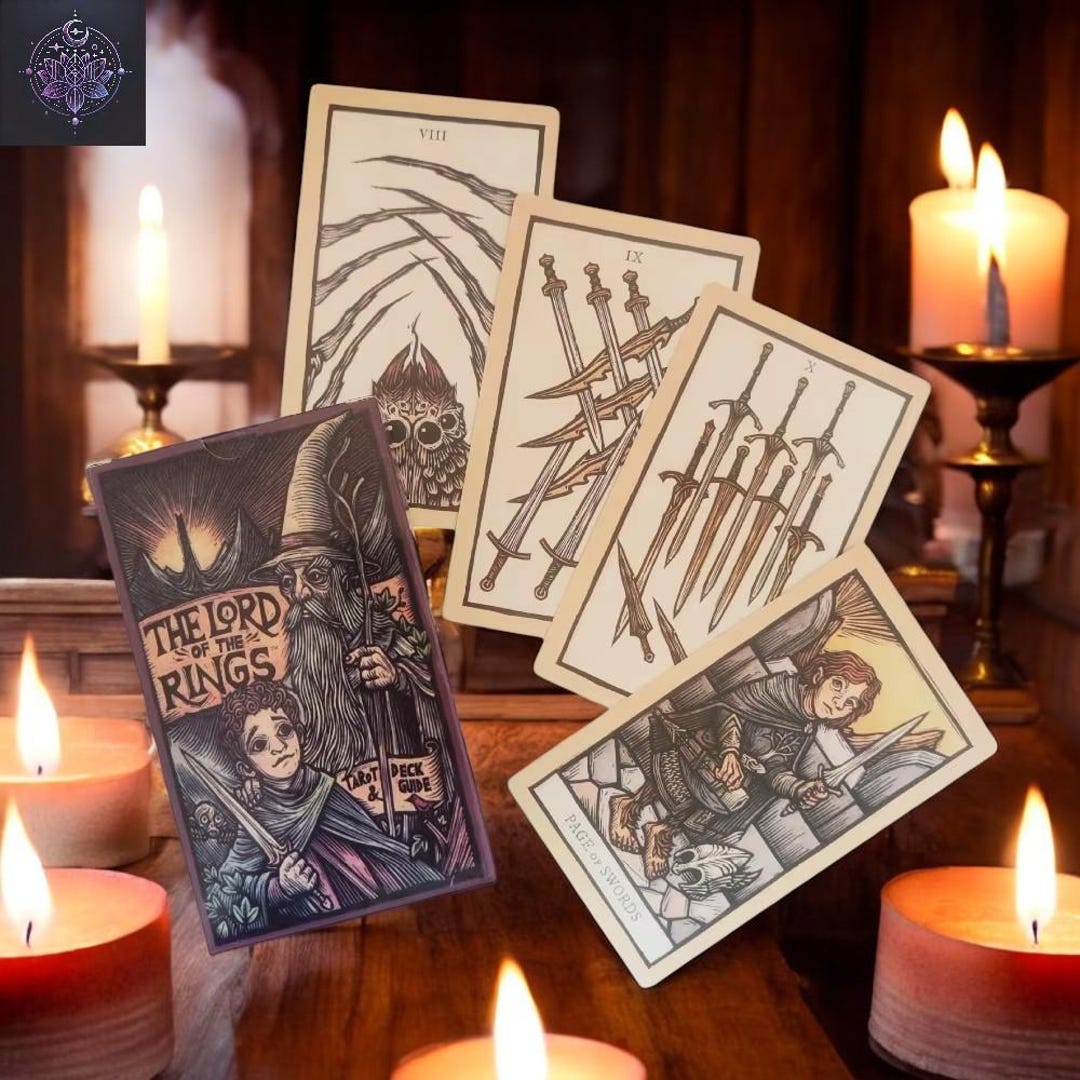 Tarot Deck With Guidebook, the Lord of the Rings Tarot Deck Cards 78 ...