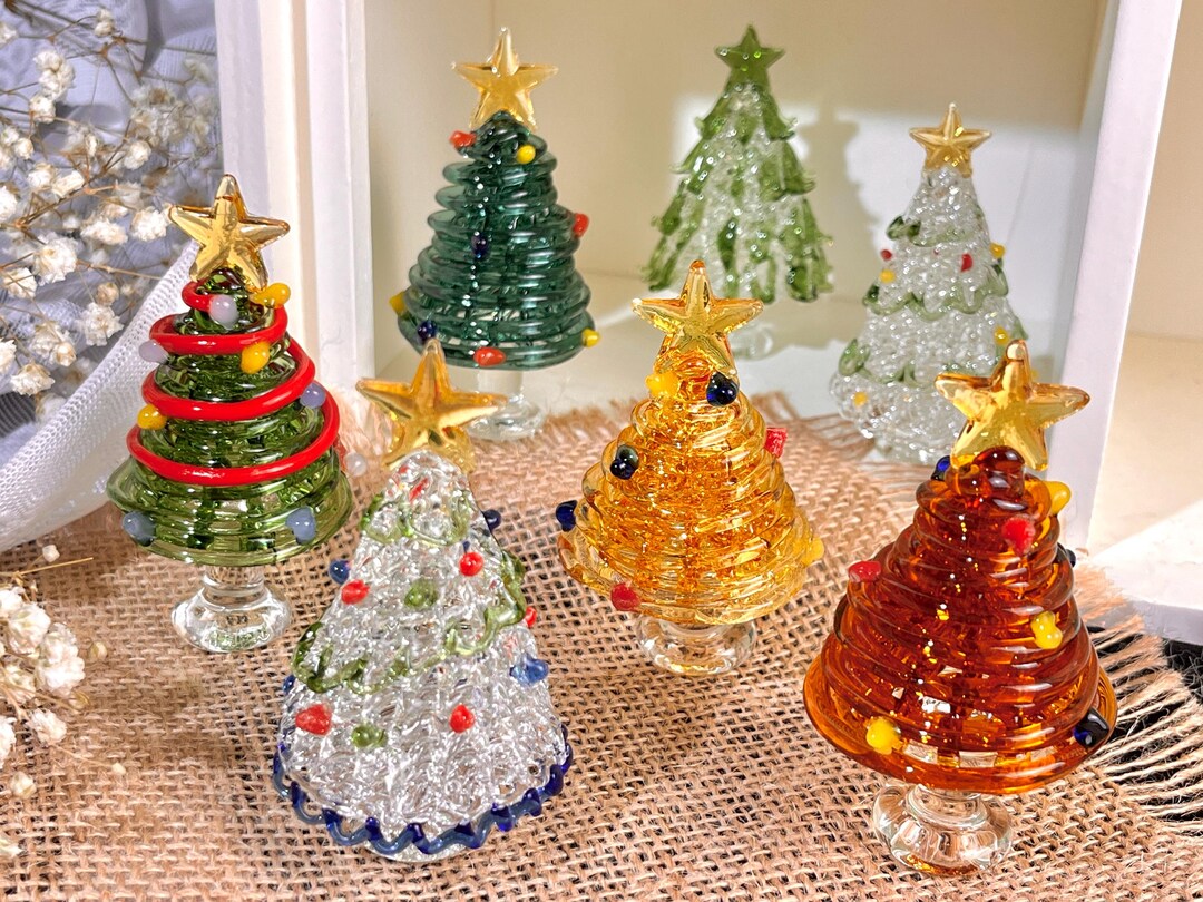 Handmade Stained Glass Figurines, Glass Christmas Trees, Handmade ...
