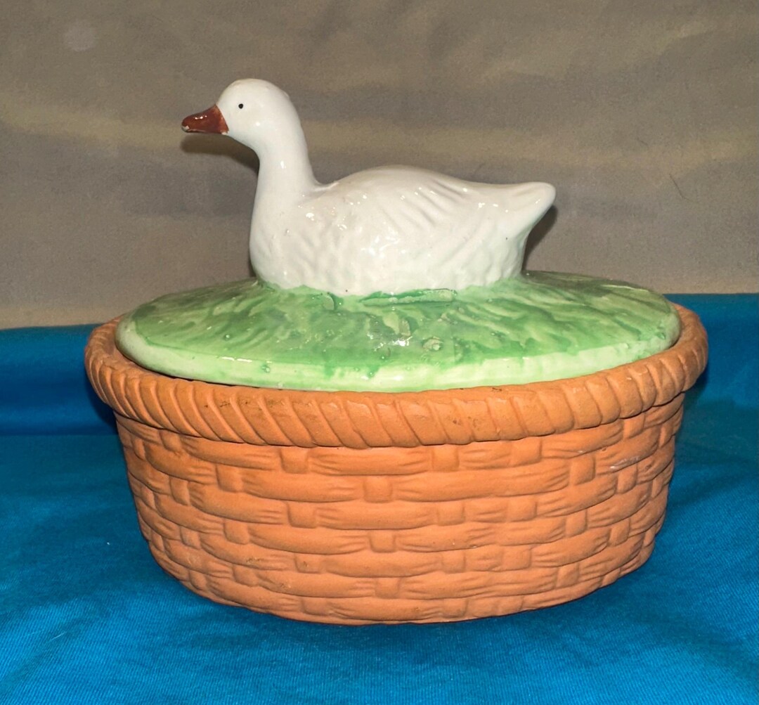 Trinket Box, Vintage Goose Nesting Dish: Farmhouse Decor - Etsy