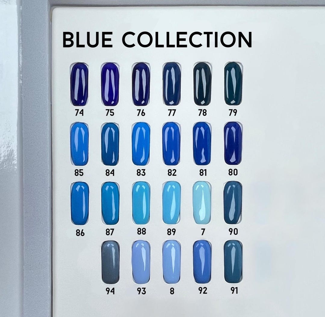Handcrafted Blue Press on Nails: Solid Color, Reusable, Simple - Matte ...