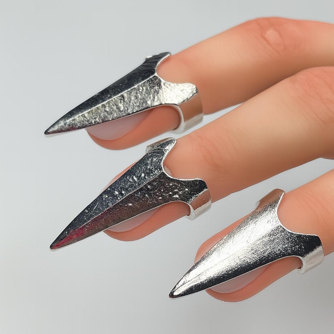 Gothic Claw Rings Set | Adjustable Metal Finger Armor | Edgy Nail ...
