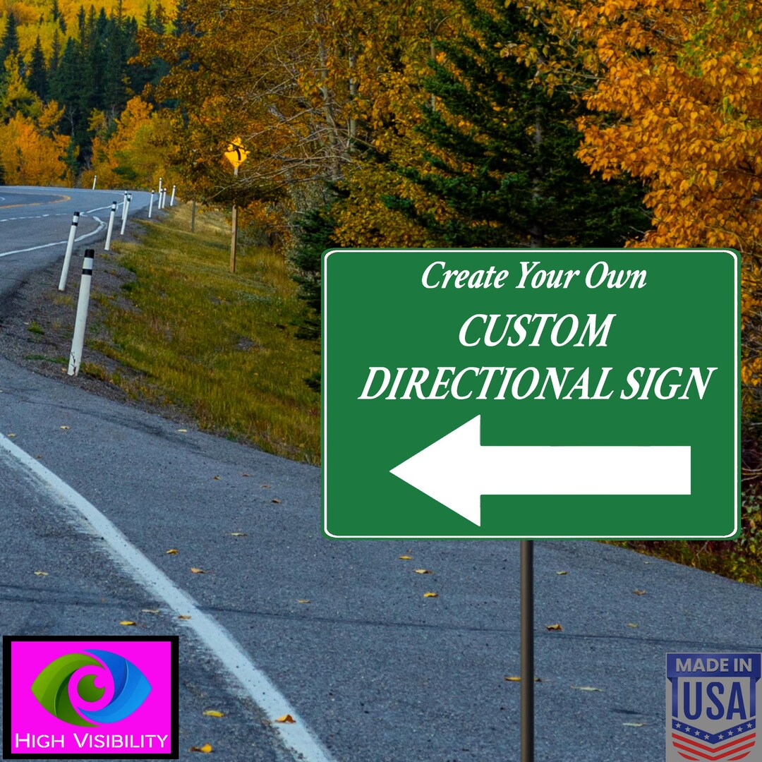 Custom Left-pointing Arrow Sign High Visibility Personalized Pvc ...