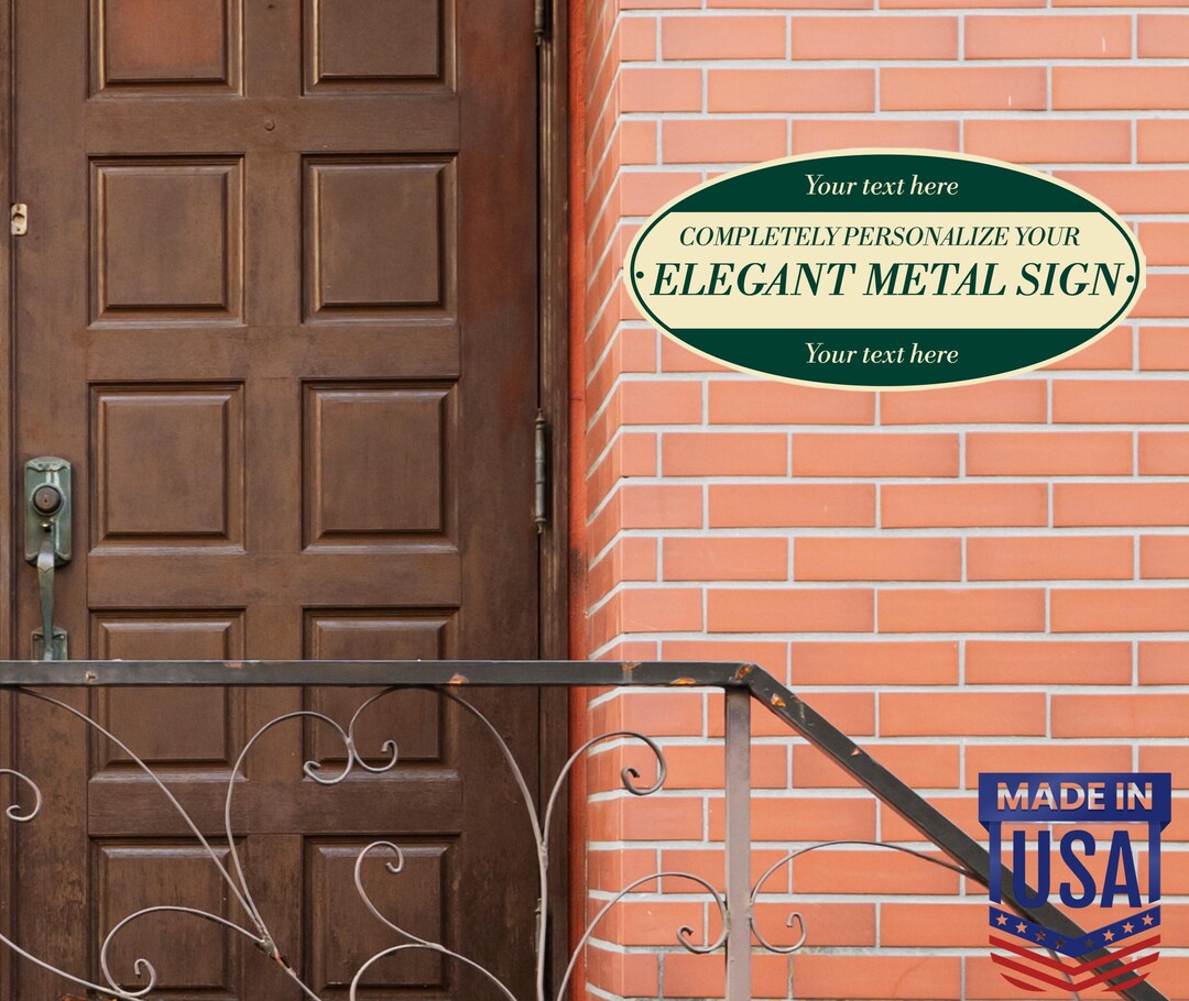 Full PERSONALIZE Custom ACM Aluminum Metal Sign - Oval - Elegant ...