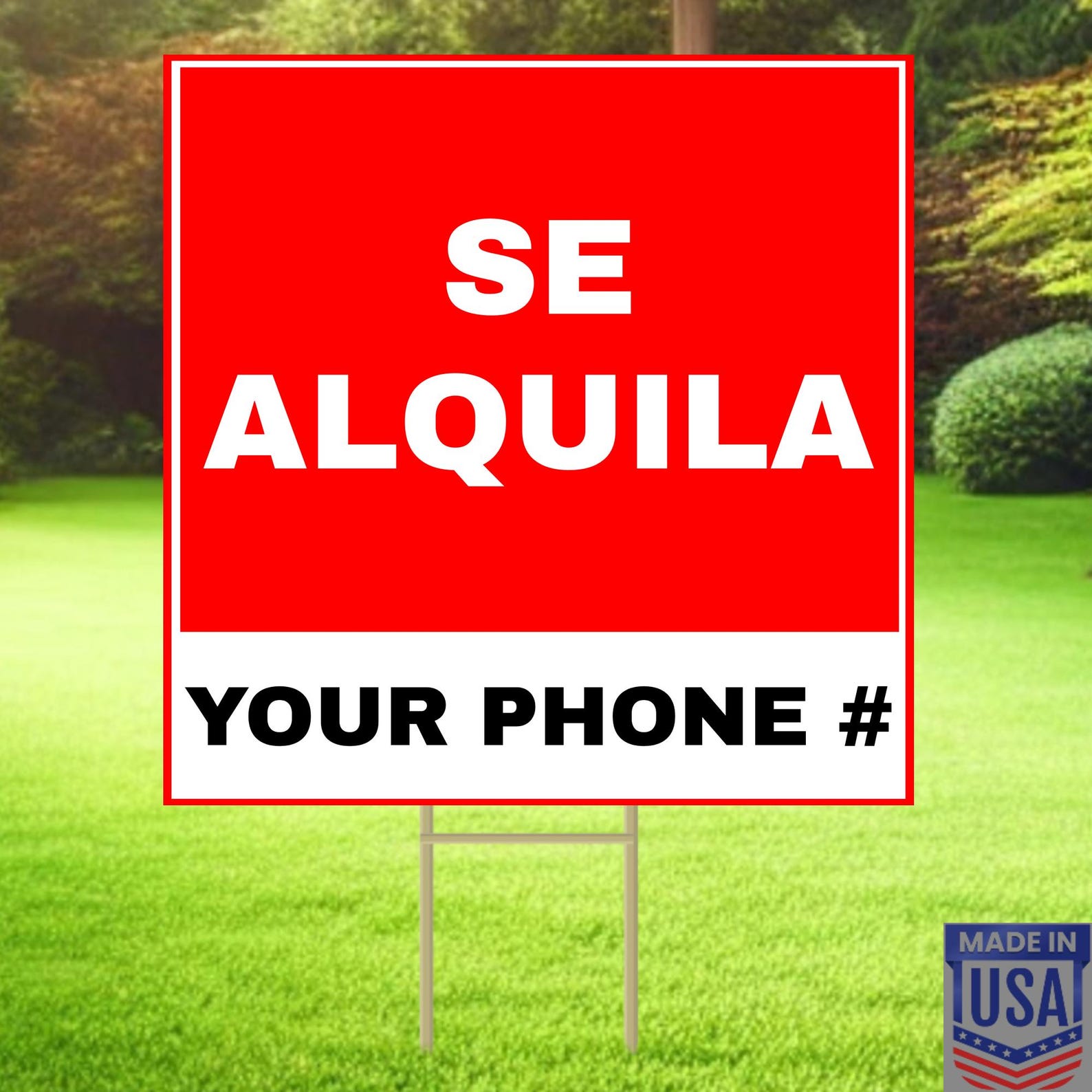 Se Alquila - Yard Signs - 10 Pack Custom Personalize PHONE or EMAIL ...