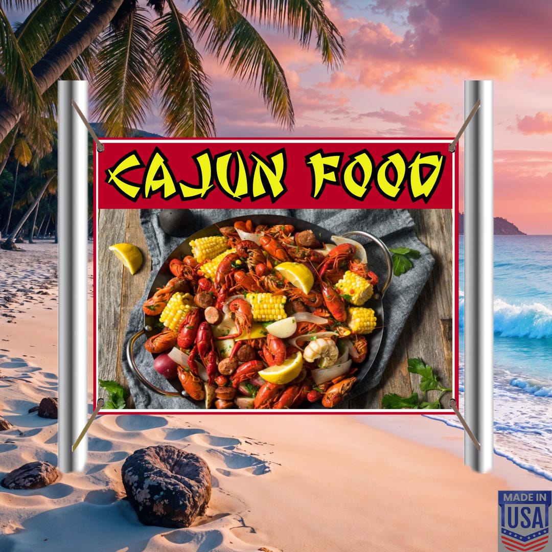 CAJUN FOOD - Standard Vinyl Banner, High Visibility, Vivid Colors ...