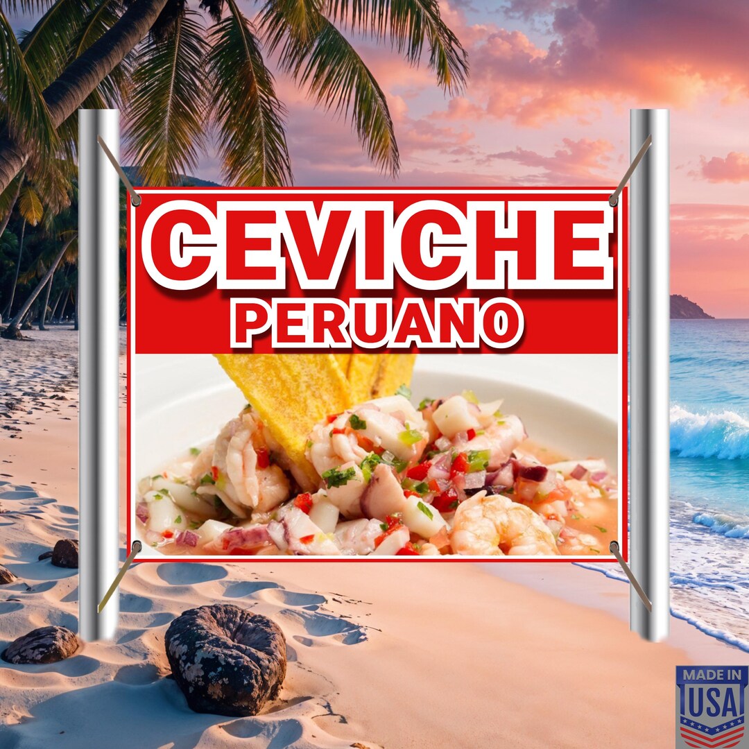 CEVICHE PERUANO - Standard Vinyl Banner, High Visibility, Vivid Colors ...