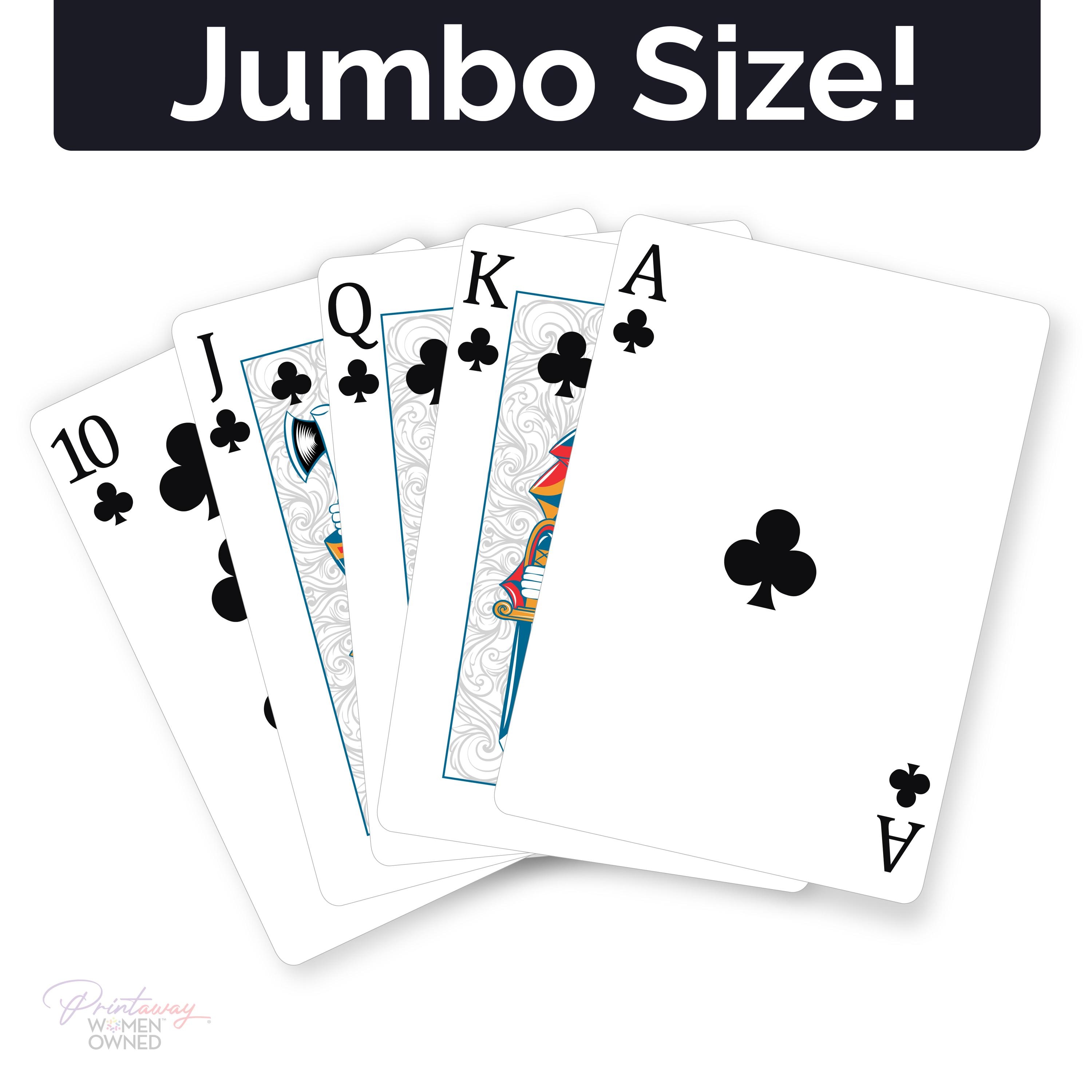 5 Pcs Jumbo Playing Cards - Clubs – Oversized 8.5" X 12" Giant Deck ...