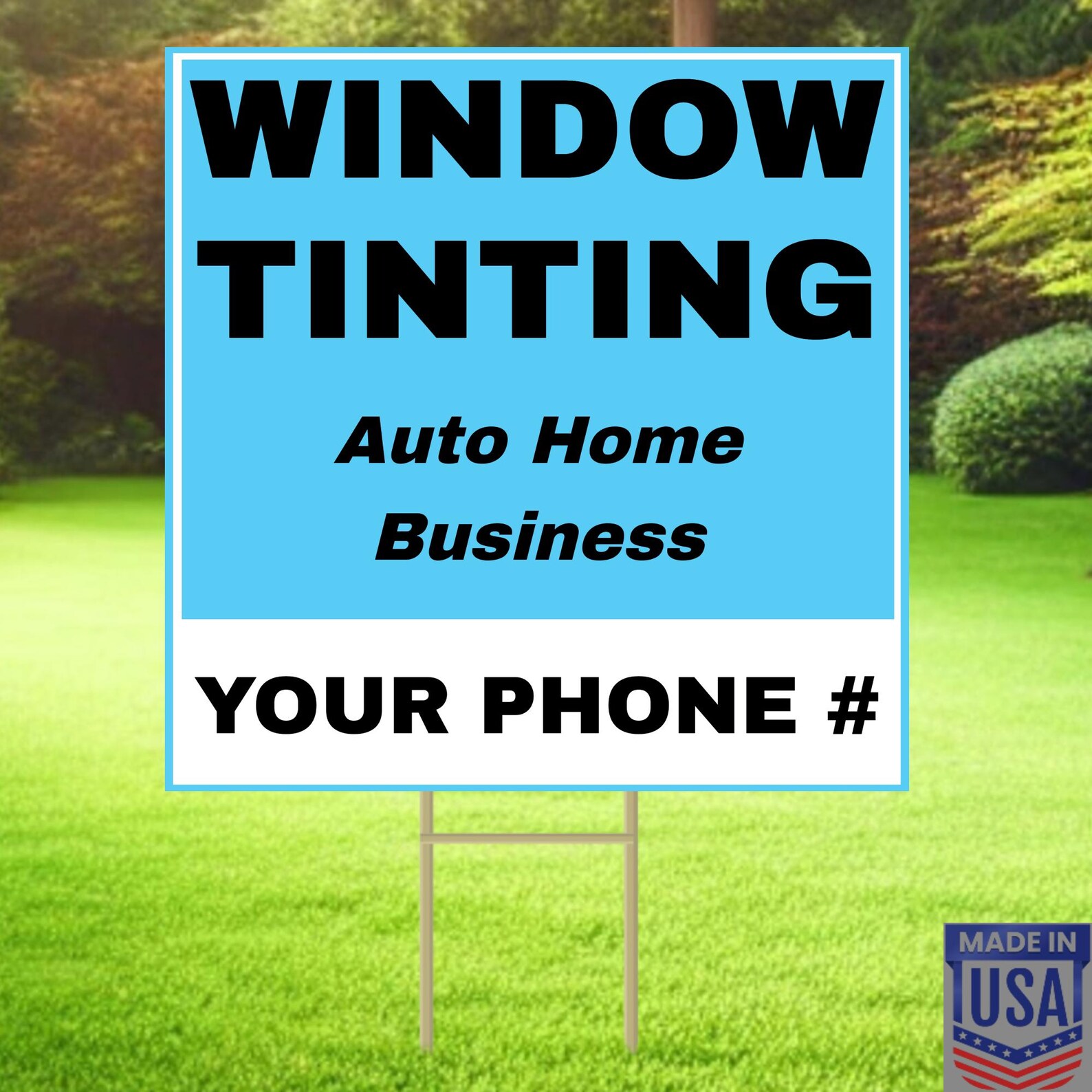Window Tinting - Yard Signs - 10 Pack Custom Personalize PHONE or EMAIL ...