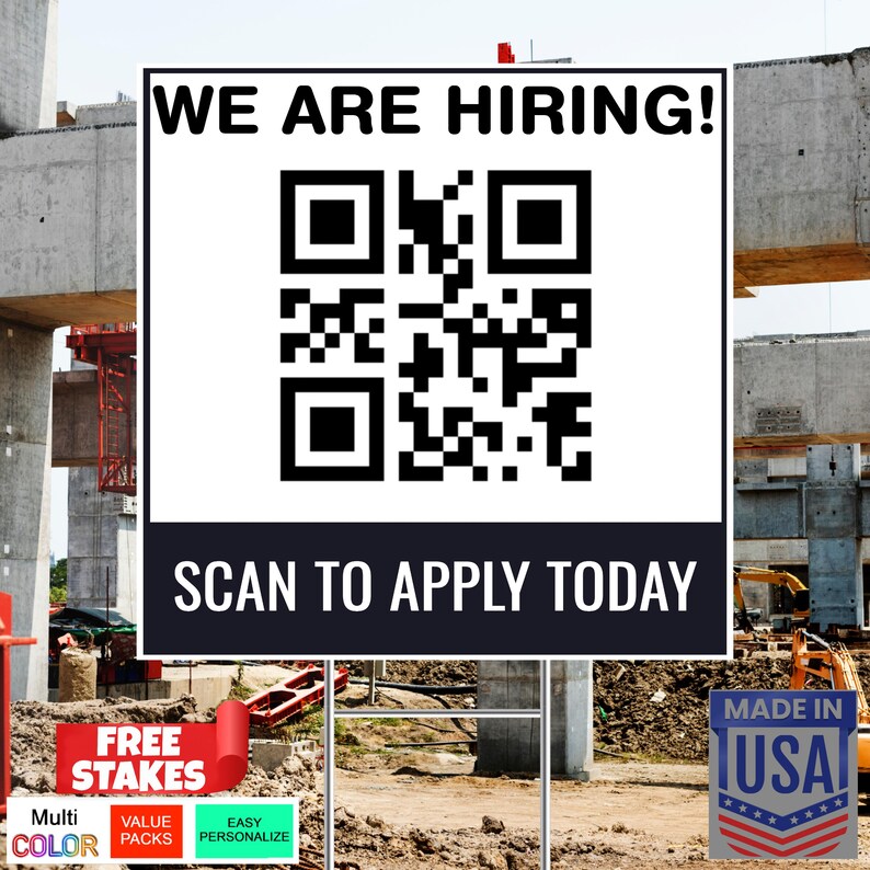 Custom QR CODE Outdoor Yard Sign W/ Stake– Personalized With Website ...