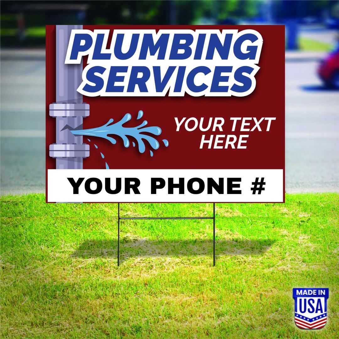 PLUMBING SERVICES High Visibility Customizable Personalize 20pk Double ...