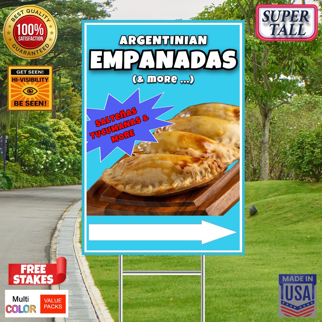 ARGENTINIAN EMPANADAS - Super Tall Yard Signs - 4 Pack 12x18" – Ready ...
