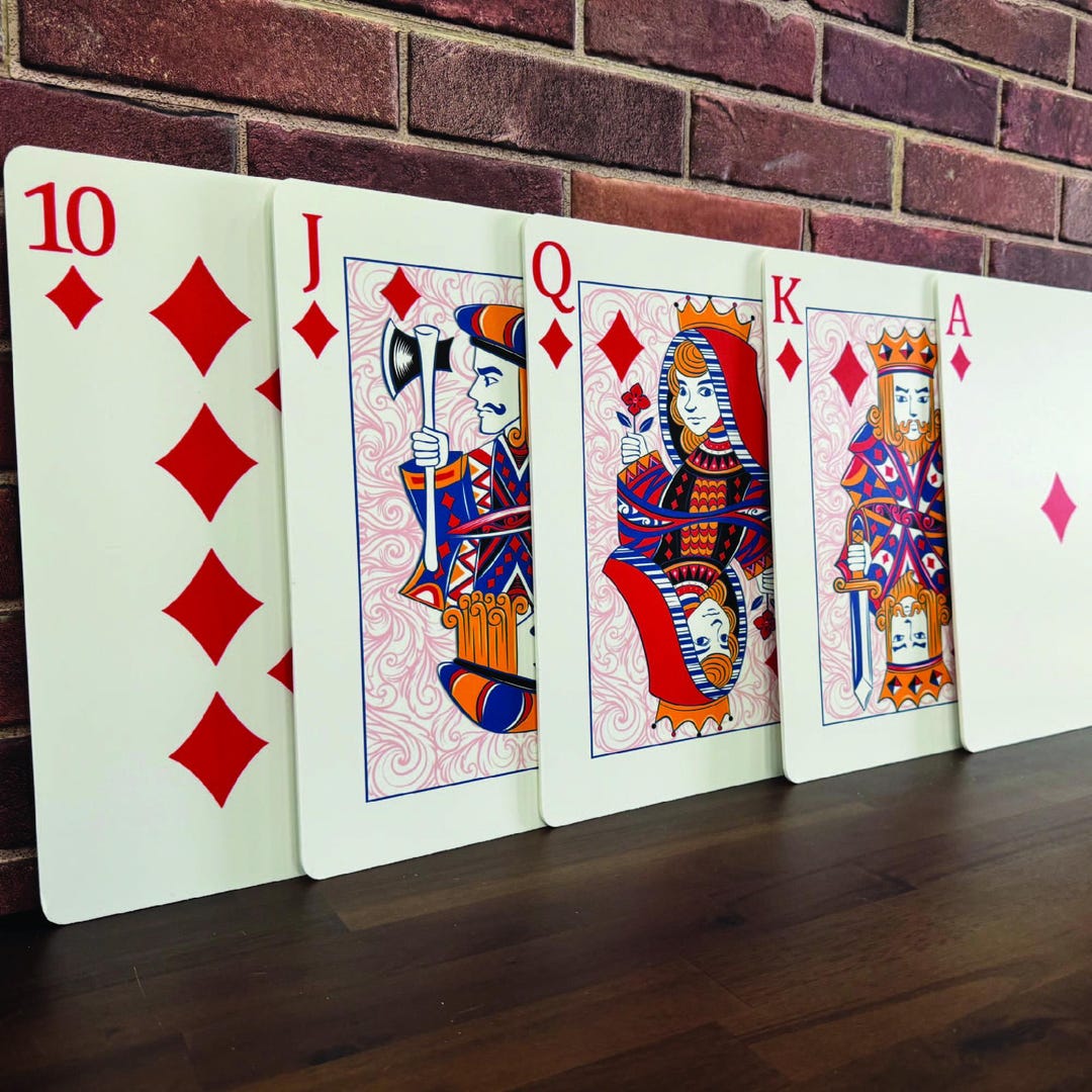5 Pcs Jumbo Playing Cards Oversized 9.5 X 13 Giant Deck Classic Design ...