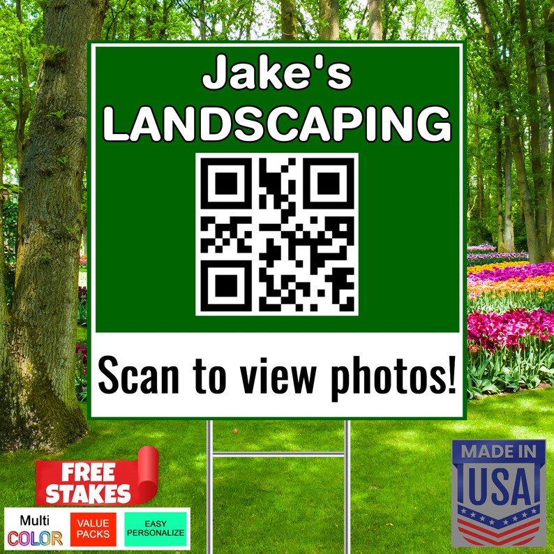 10-pack PERSONALIZED QR Code Yard Signs – Custom Text & Website/phone ...
