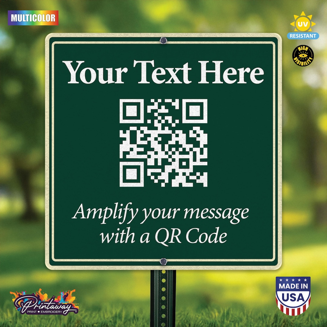18"x18" | CUSTOM Metal Sign | QR Code | Acm Aluminum | Weatherproof ...