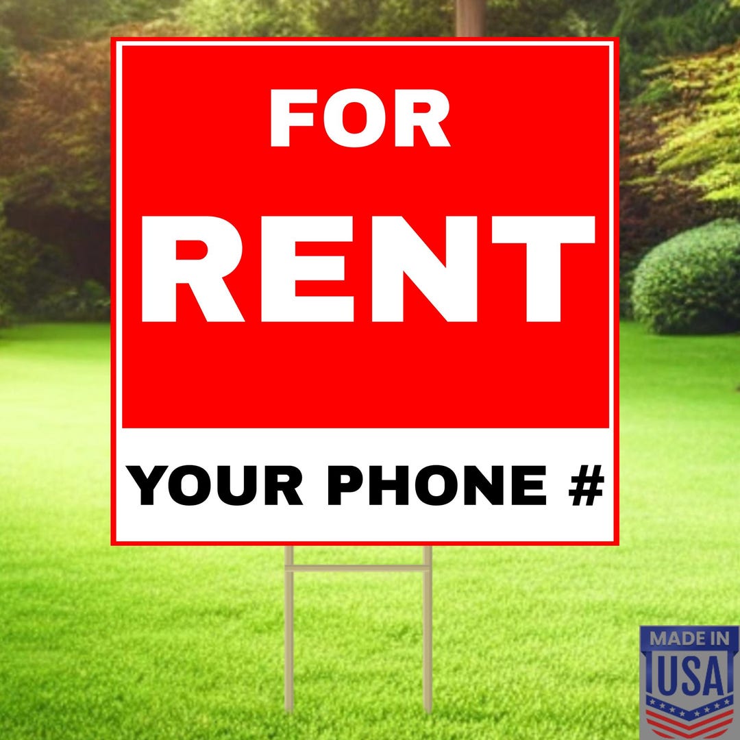 For Rent - Yard Signs - 10 Pack Custom Personalize PHONE or EMAIL High ...