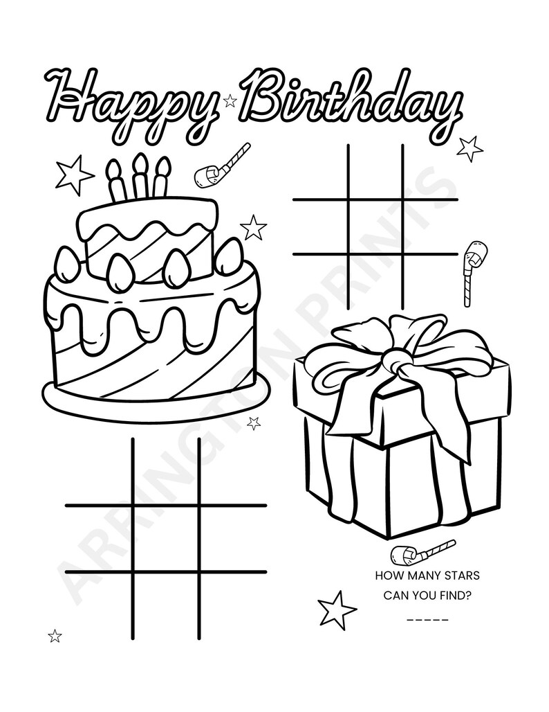10 Birthday Coloring Pages 10 Page Set Student Birthday Kid's Birthday ...