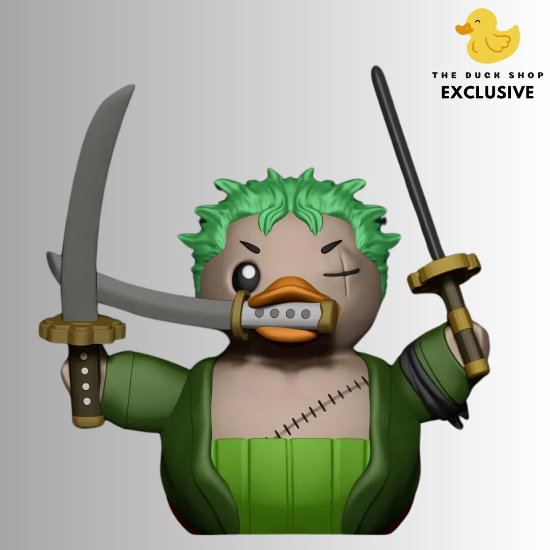 Green-haired Swordsman Duck | 3D Printed Collectible Samurai-inspired ...