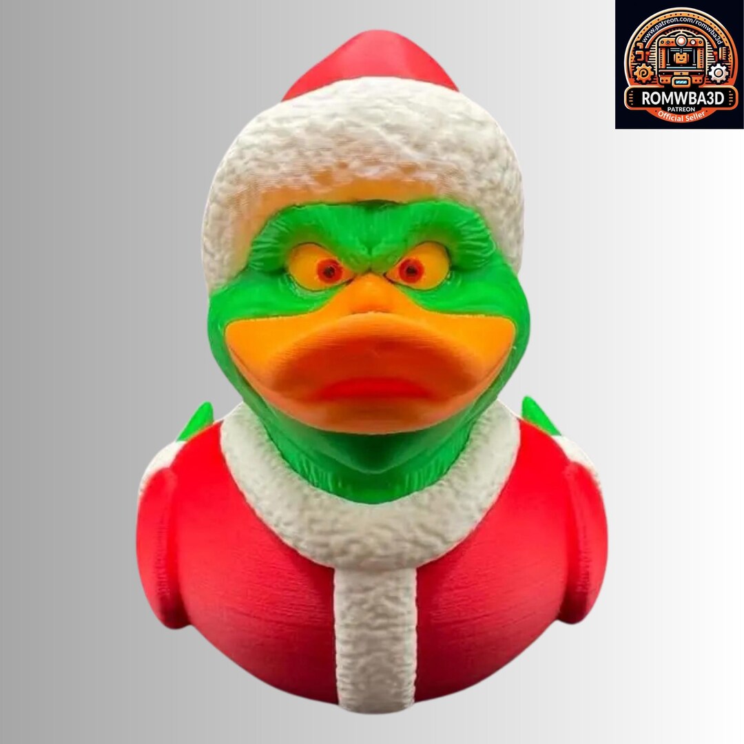 Grumpy Green Duck | 3D Printed Holiday Duck | Mischievous Christmas ...