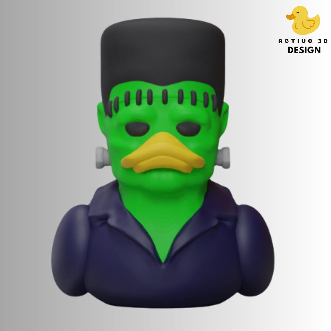 Hand-painted Frankenstein 3D Printed Rubber Duck - Adorable Halloween ...