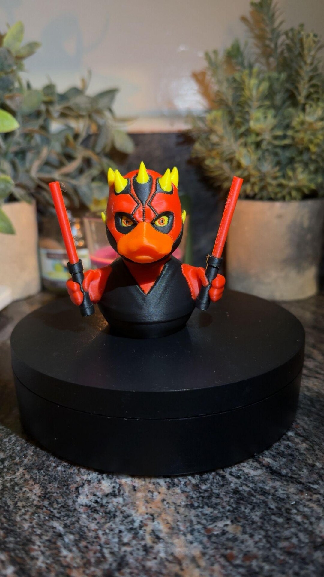 Dark Warrior Duck | 3D Printed Sith-inspired Duck | Horned Red & Black ...