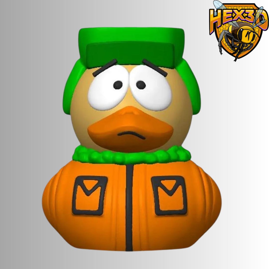 HEX3D Green Hooded Duck - 3D Printed Collectible in 3 Sizes - Etsy