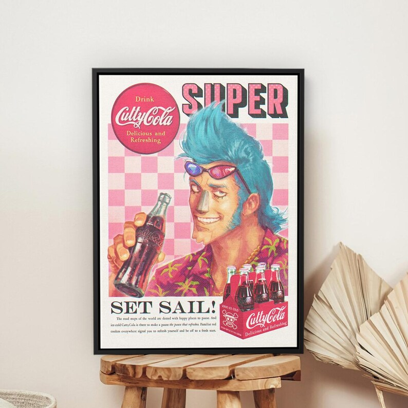 One Piece Poster Canvas, Franky Cola One Piece Poster, Anime Poster ...